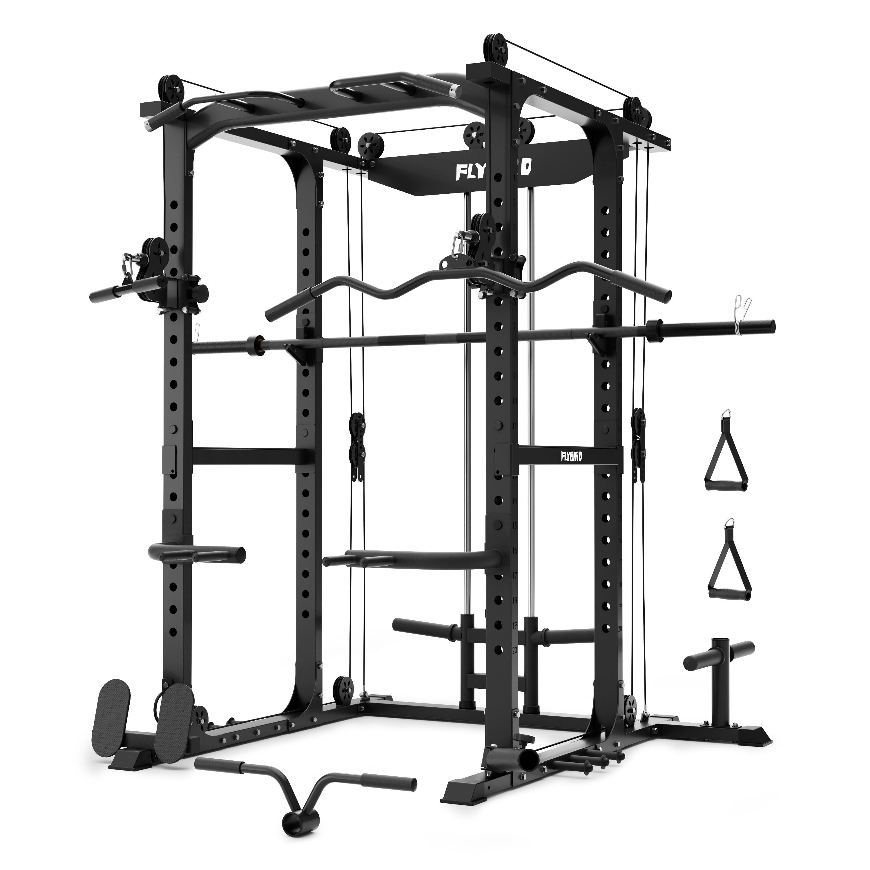Flybird All-in-One Power Rack with Pulley System (Power Rack + Pro ...