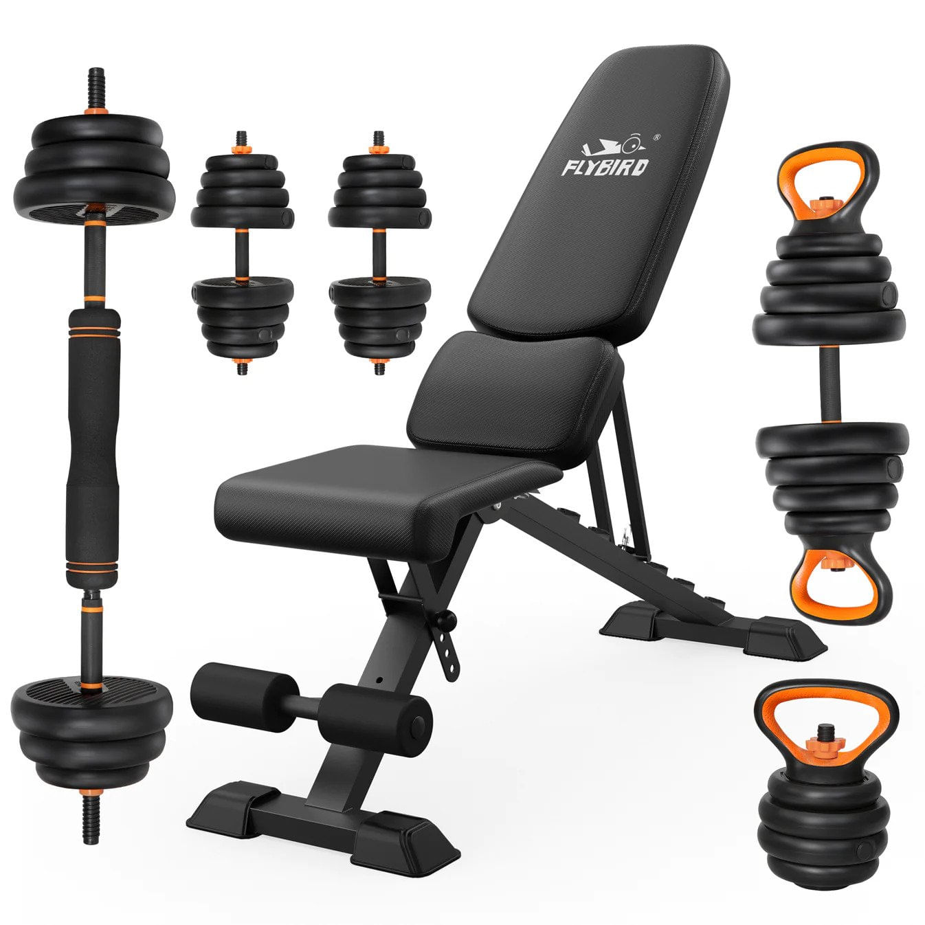 Bundle: Flybird Adjustable Weight Bench + 25 lb./50 lb./70 lb./90 lb ... Bundle: Flybird Adjustable Weight Bench + 25 lb./50 lb./70 lb./90 lb ...